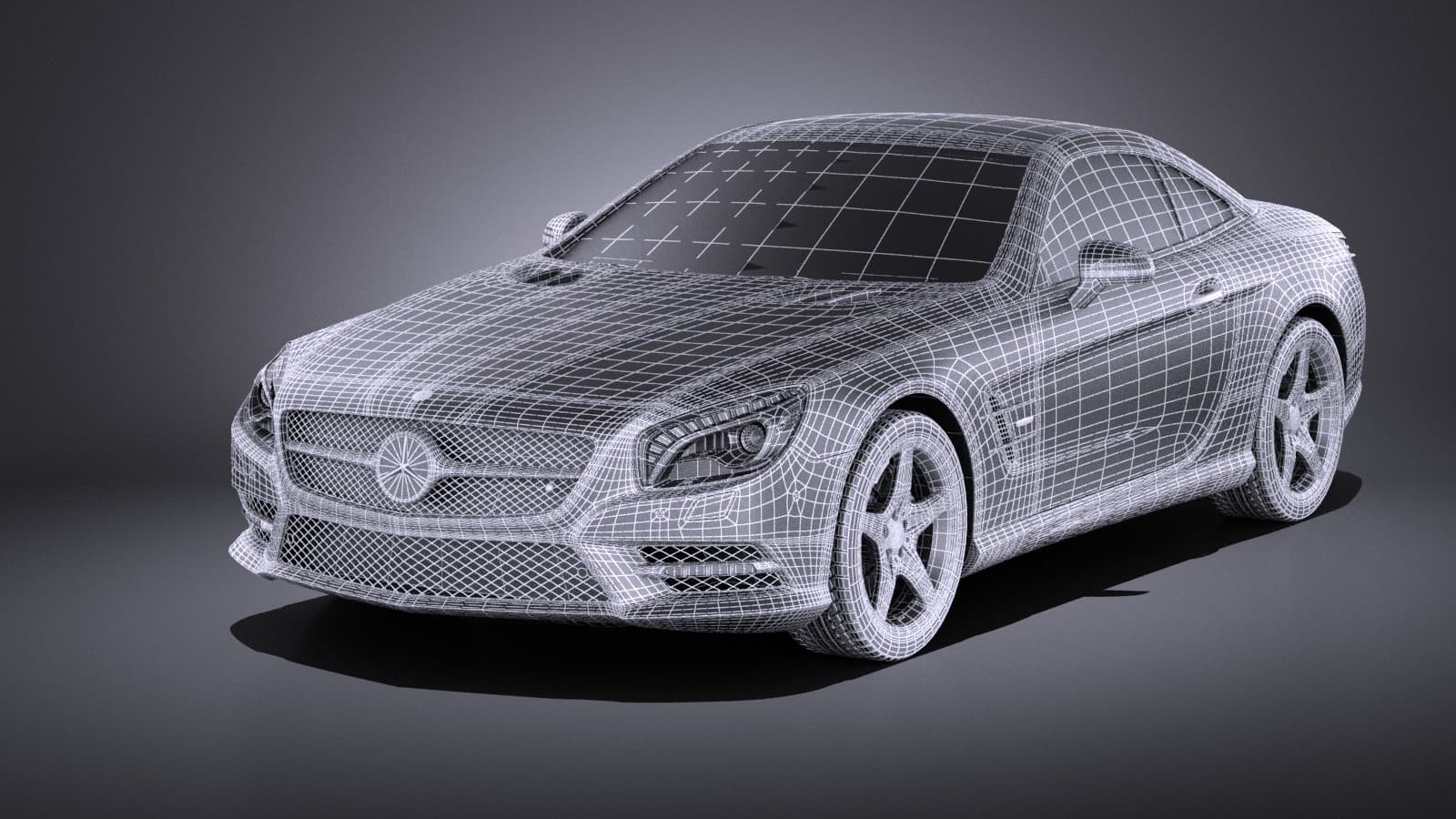 Mercedes SL 2015 (V-Ray) 3D Model by SQUIR