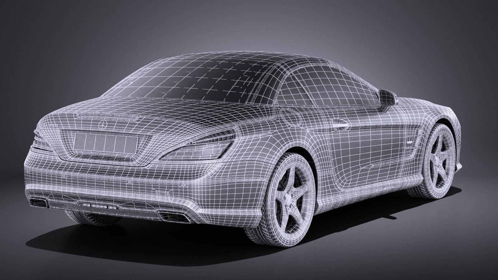 Mercedes SL 2015 (V-Ray) 3D Model by SQUIR