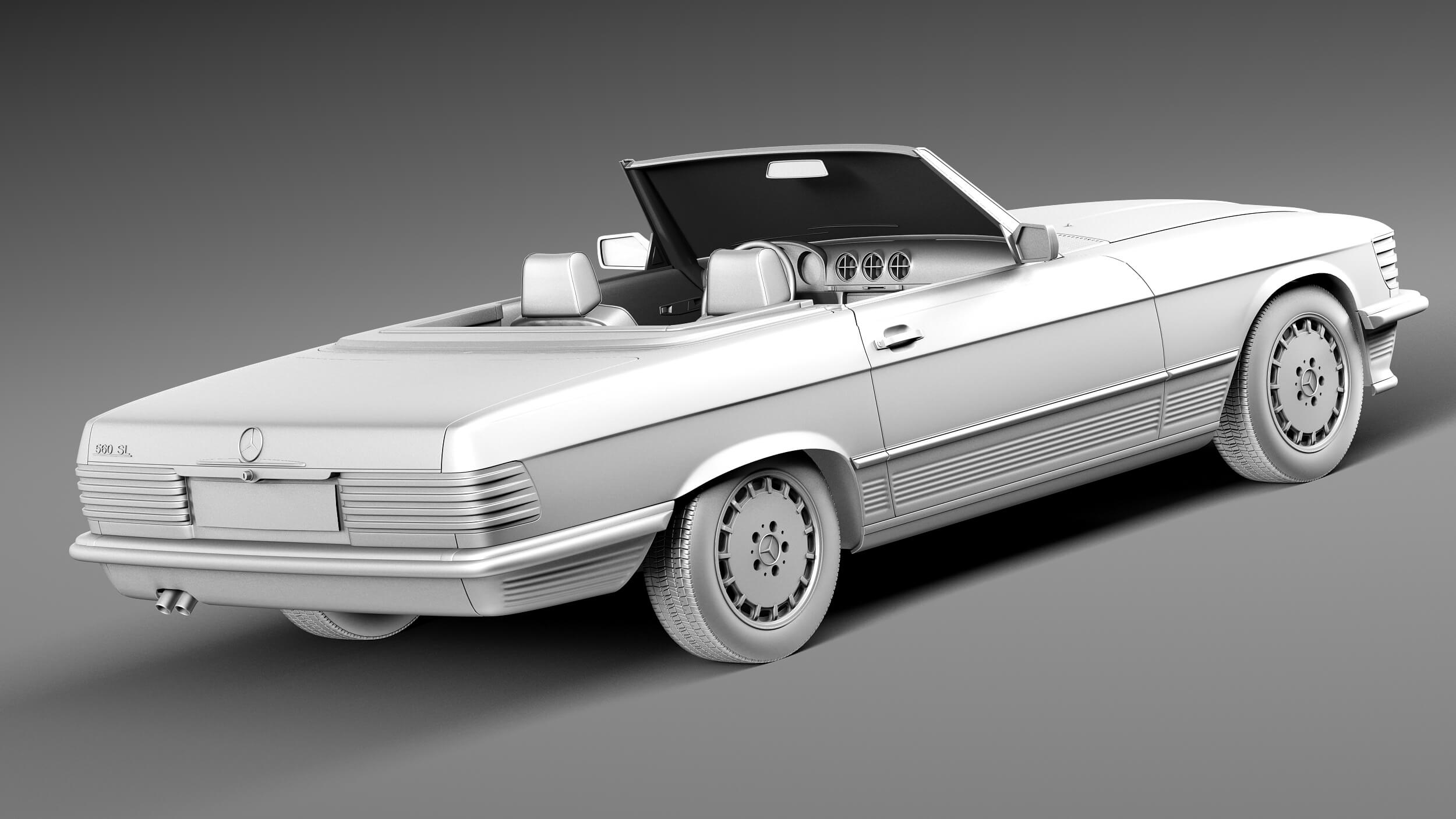 Mercedes-Benz SL R107 1971-1989 3D Model by SQUIR