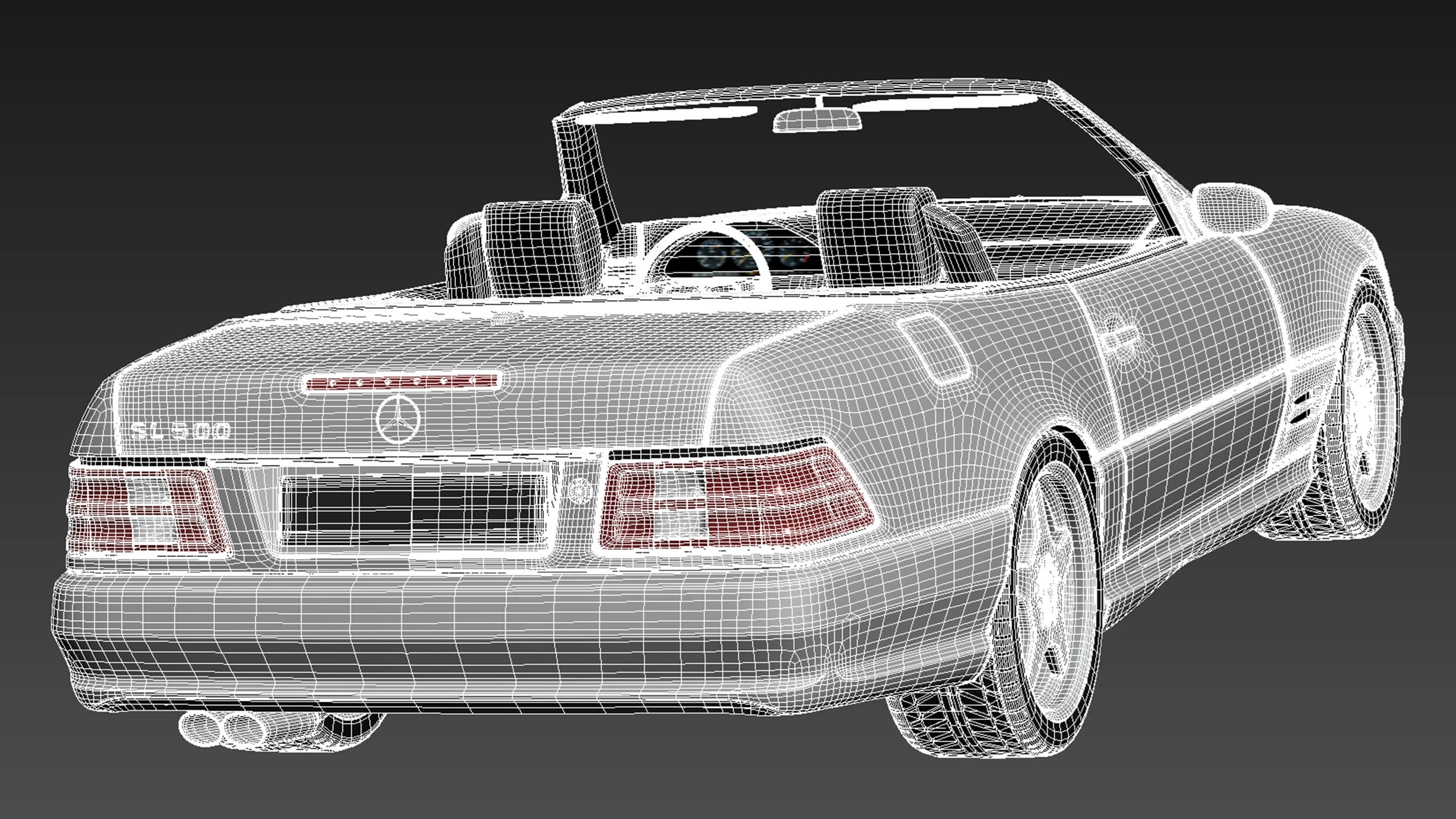 Mercedes-Benz SL500 R129 1989-2001 3D Model by SQUIR