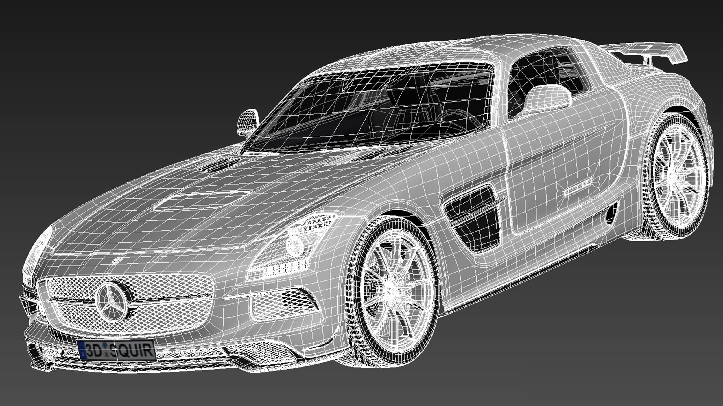 Mercedes-Benz SLS AMG Black 2013 3D Model by SQUIR