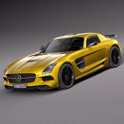 Mercedes-Benz SLS AMG Black 2013 3D Model by SQUIR