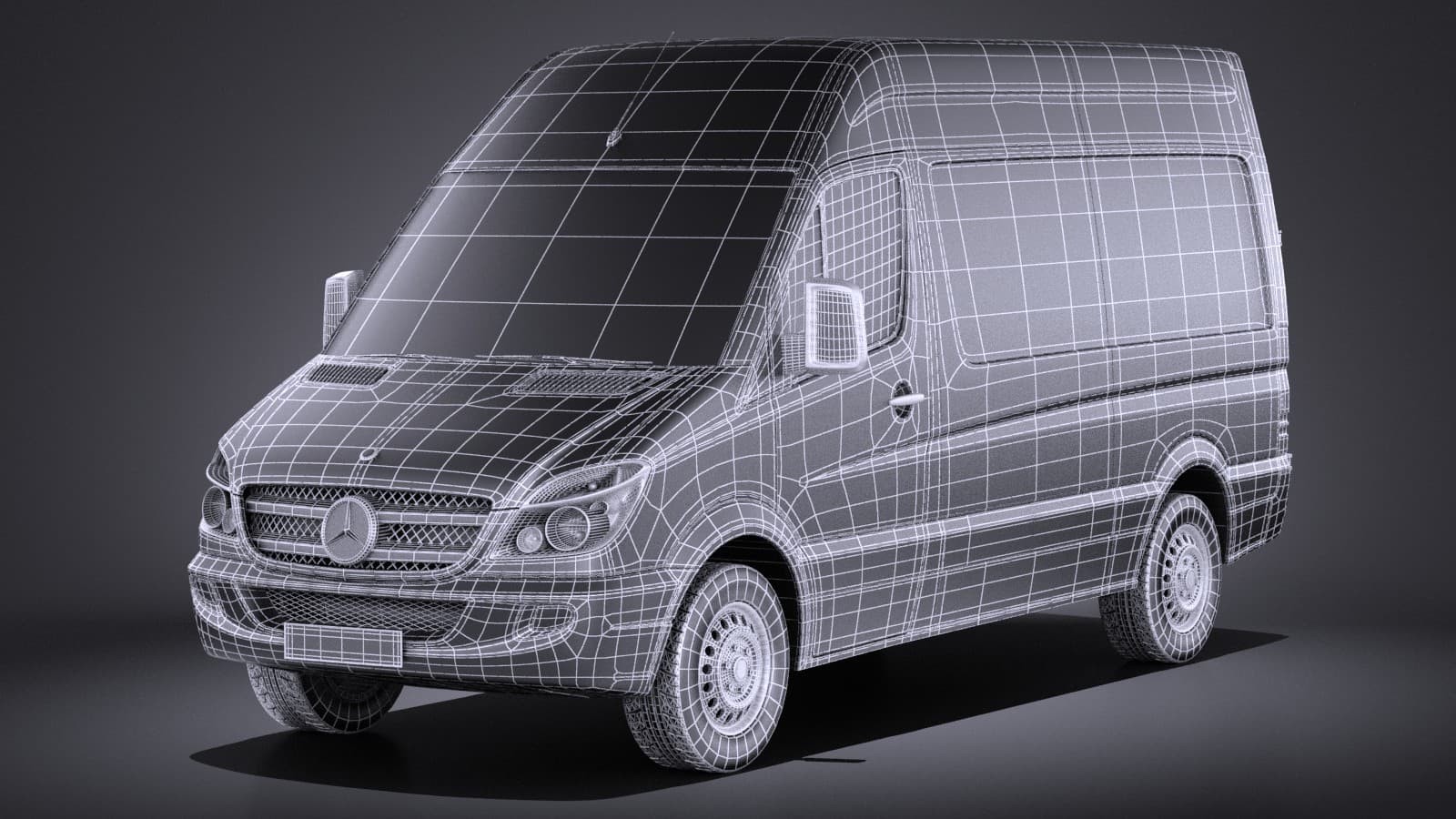 Mercedes Sprinter II Van Short High (V-Ray) 3D Model by SQUIR