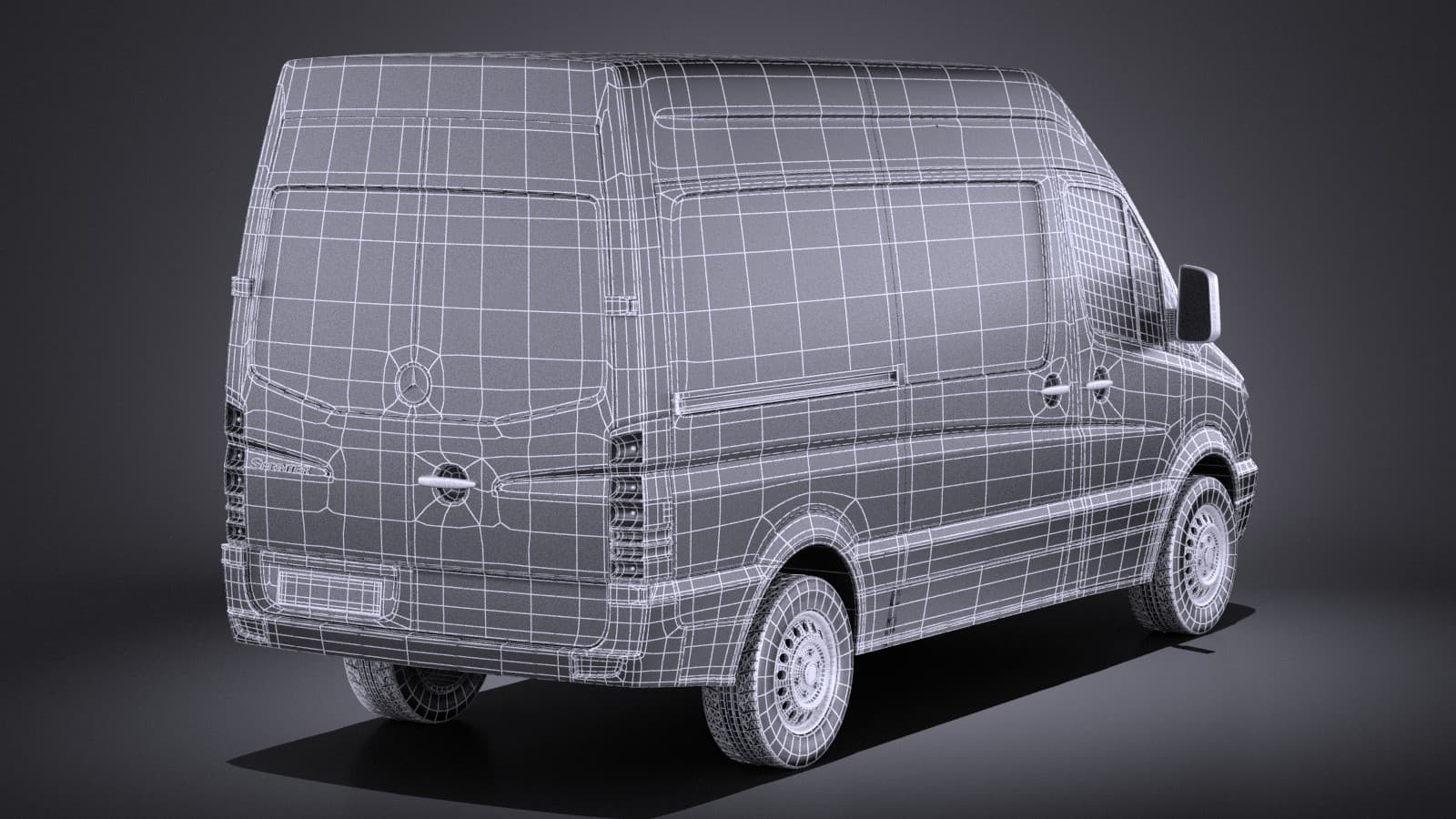 Mercedes Sprinter II Van Short High (V-Ray) 3D Model by SQUIR