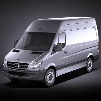 Mercedes Sprinter II Van Short High (V-Ray) 3D Model by SQUIR