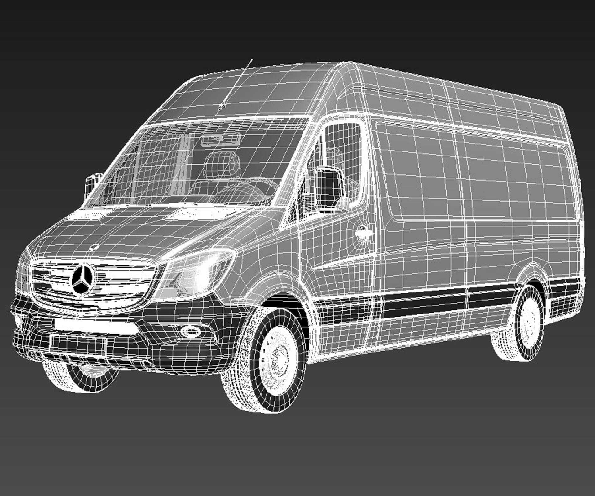 Mercedes-Benz Sprinter Long High 2014 3D Model by SQUIR