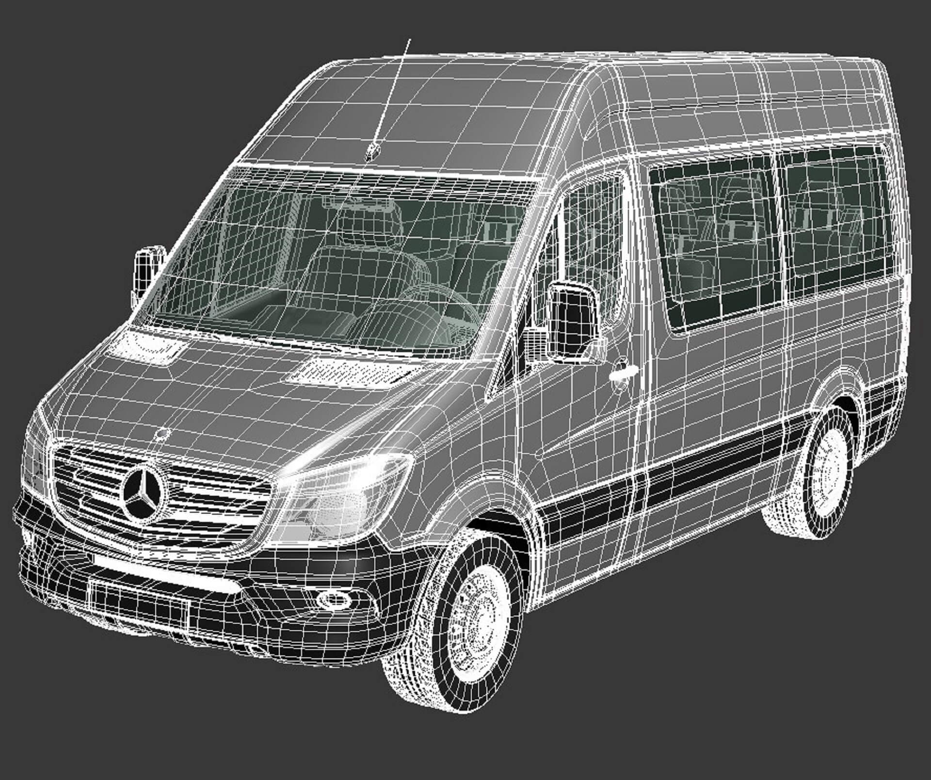 Mercedes=Benz Sprinter Passenger Van 2014 - 3D Model by SQUIR