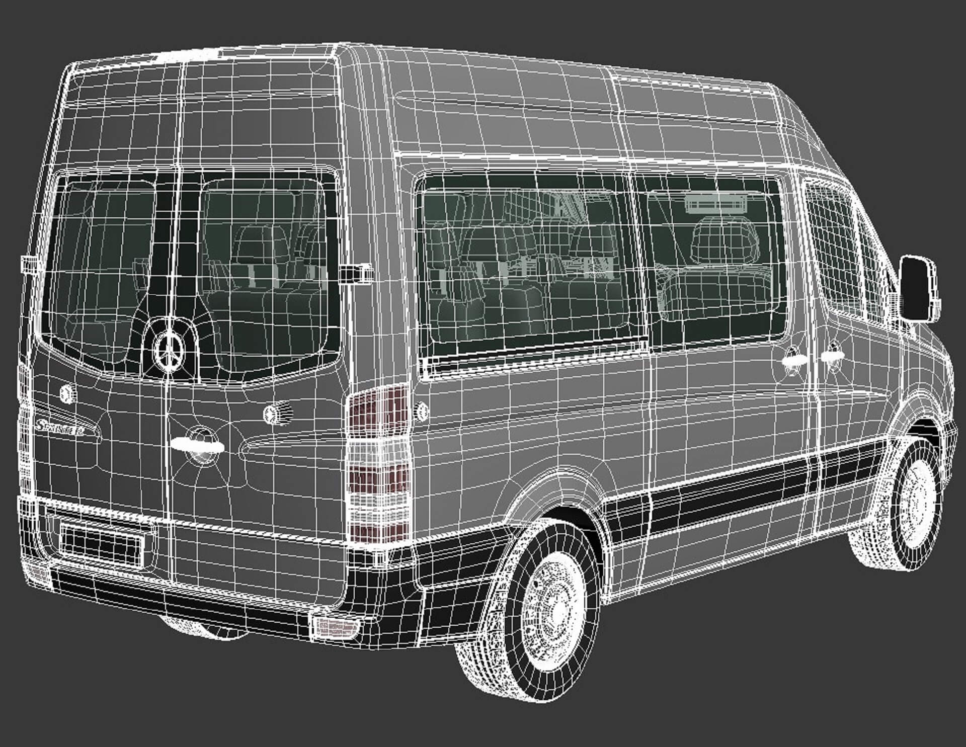 Mercedes=Benz Sprinter Passenger Van 2014 - 3D Model by SQUIR