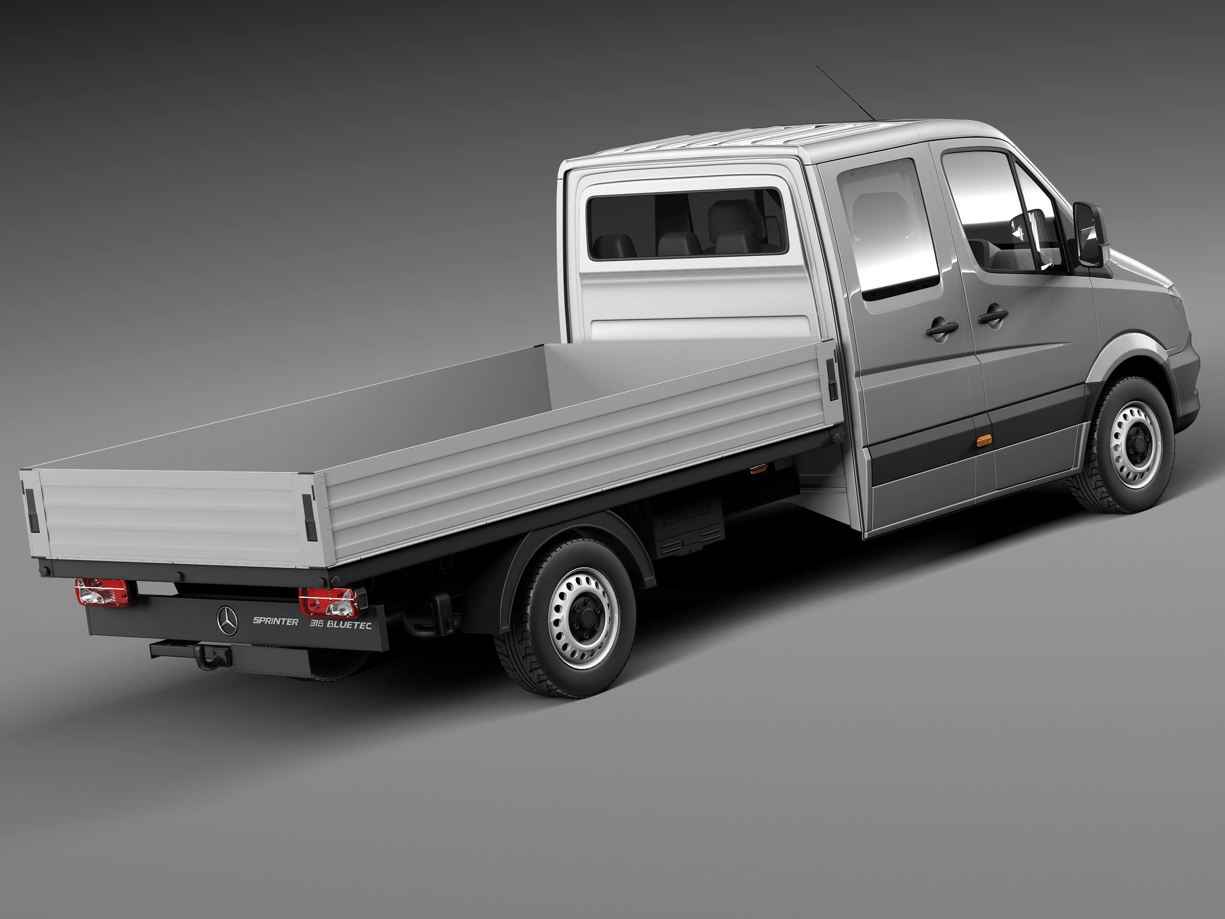 Mercedes-Benz Sprinter Pickup Long 2014 3D Model by SQUIR