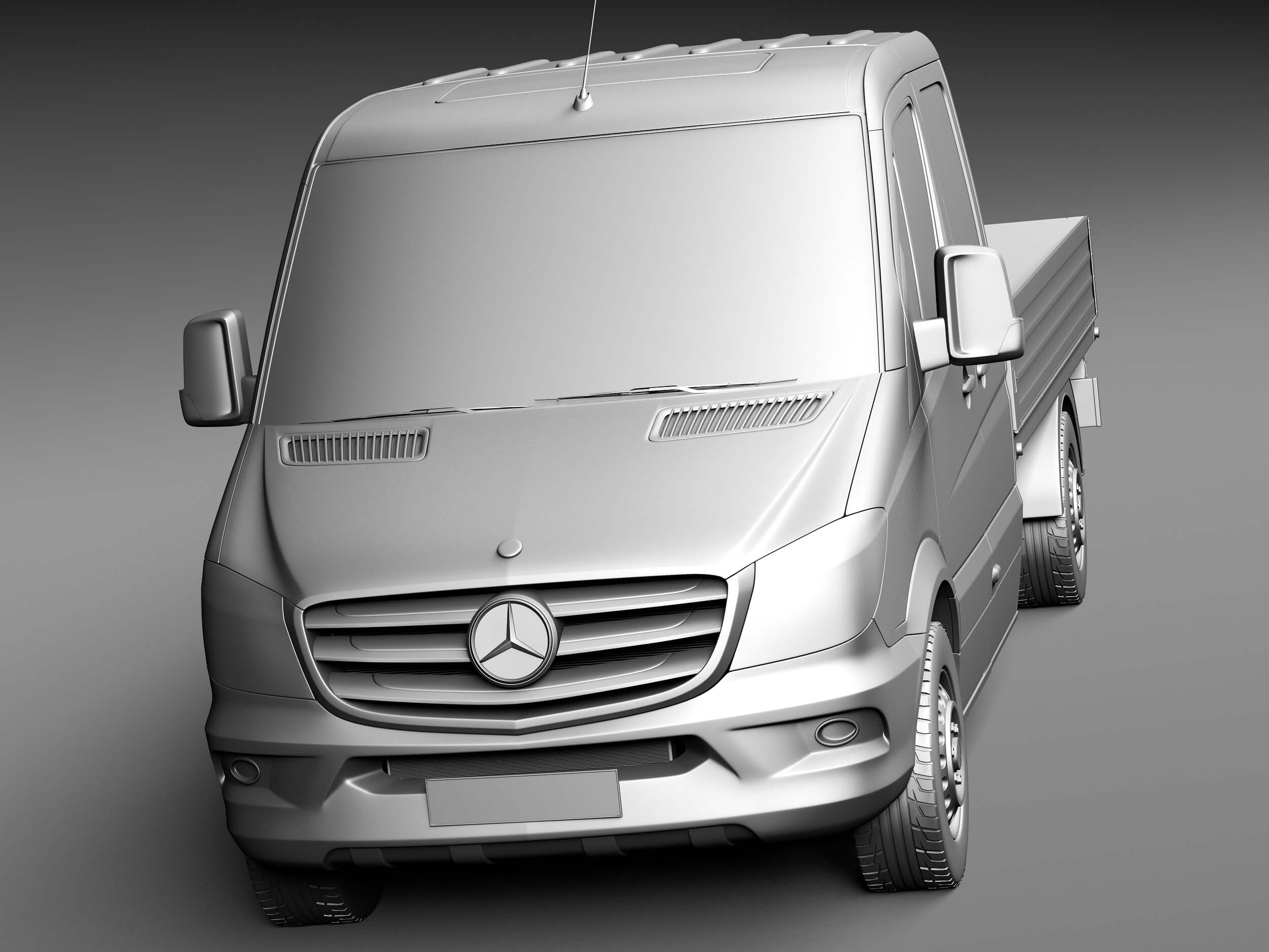 Mercedes-Benz Sprinter Pickup Long 2014 3D Model by SQUIR