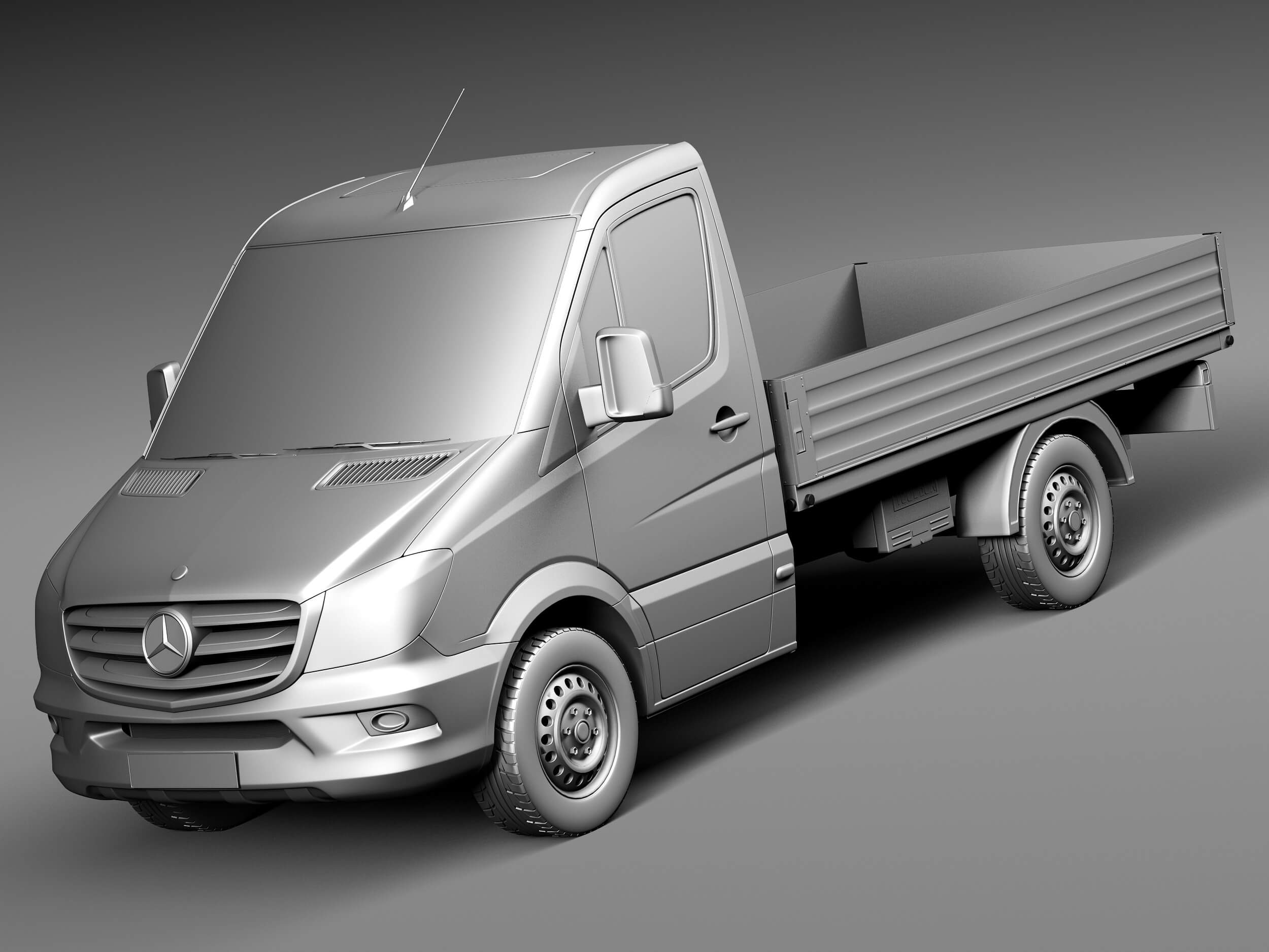 Mercedes-Benz Sprinter Pickup Short 2014 3D Model by SQUIR