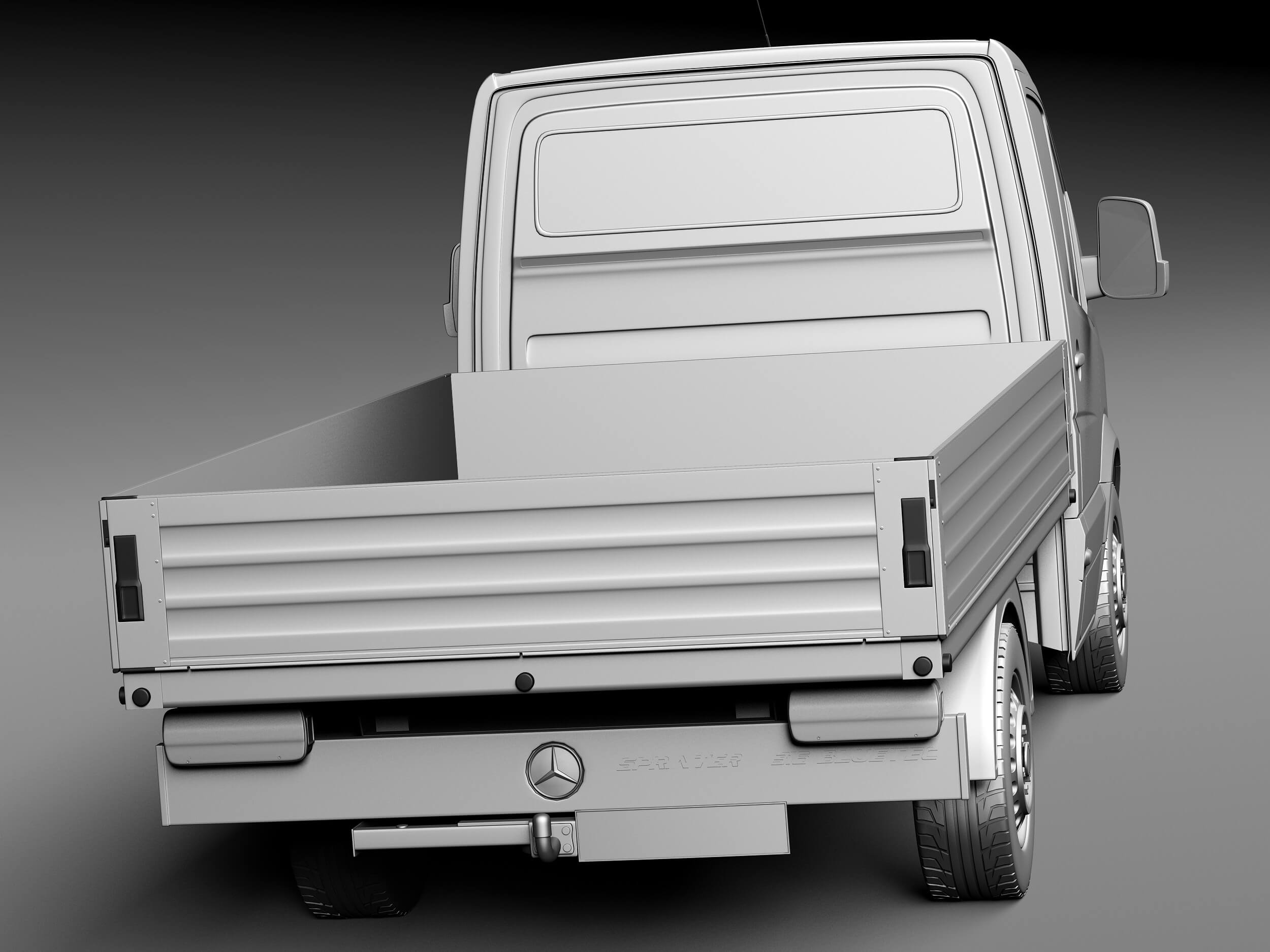 Mercedes-Benz Sprinter Pickup Short 2014 3D Model by SQUIR