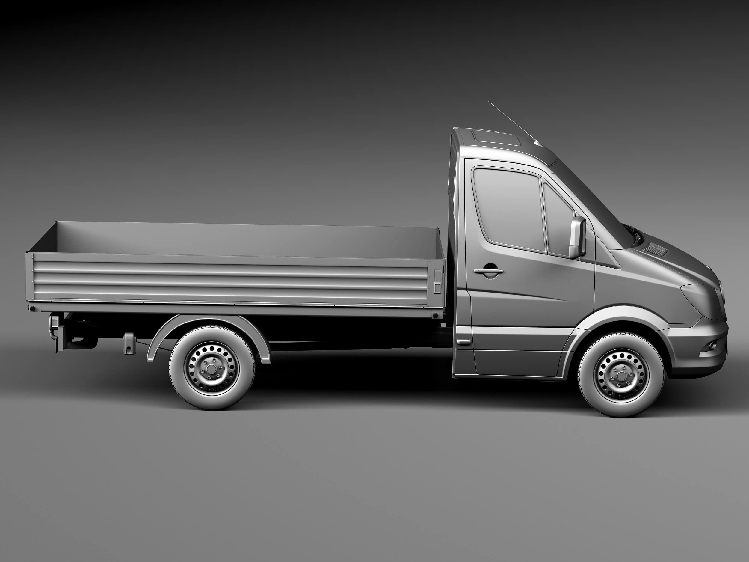Mercedes-Benz Sprinter Pickup Short 2014 3D Model by SQUIR