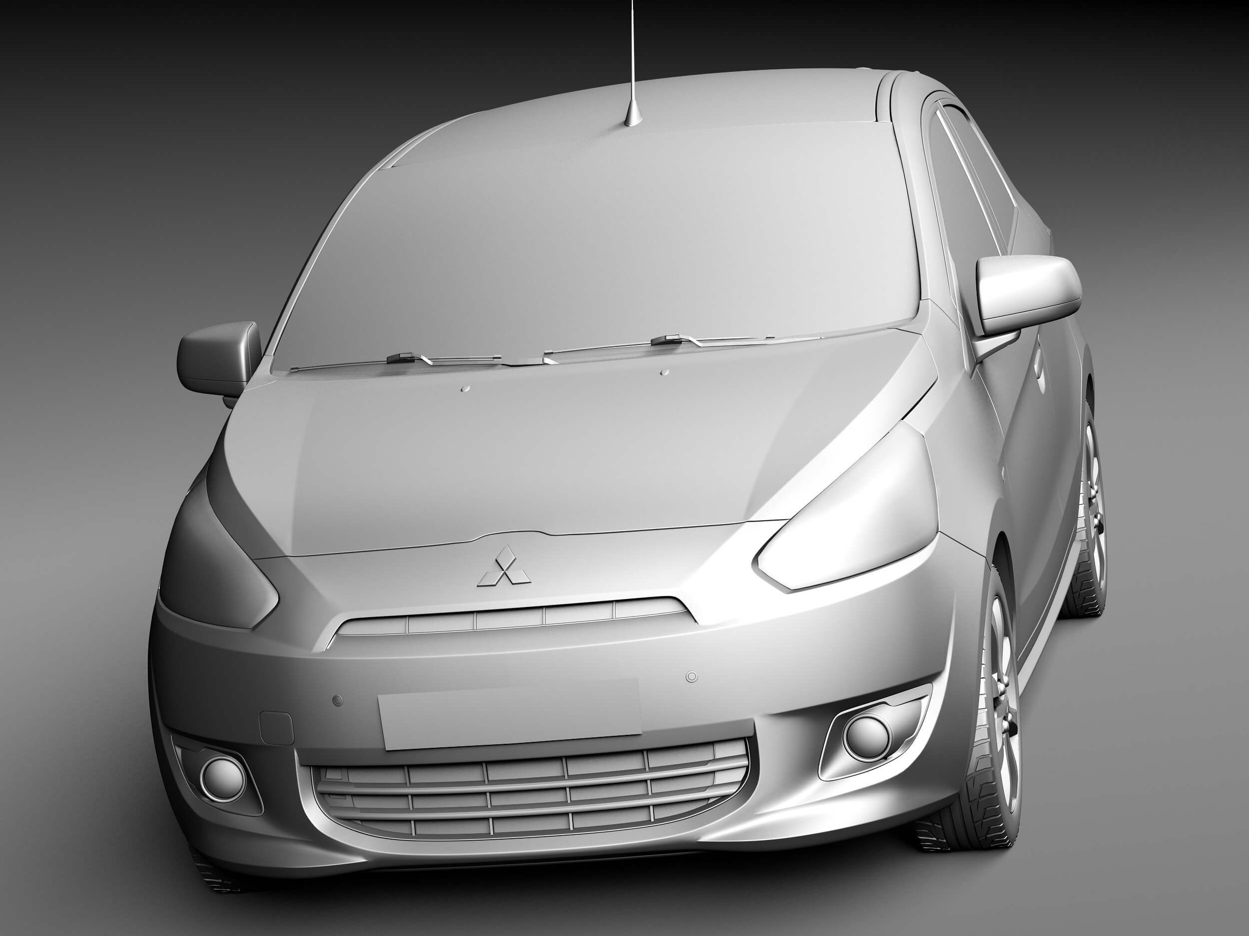 Mitsubishi Mirage 2014 - 3D Model by SQUIR