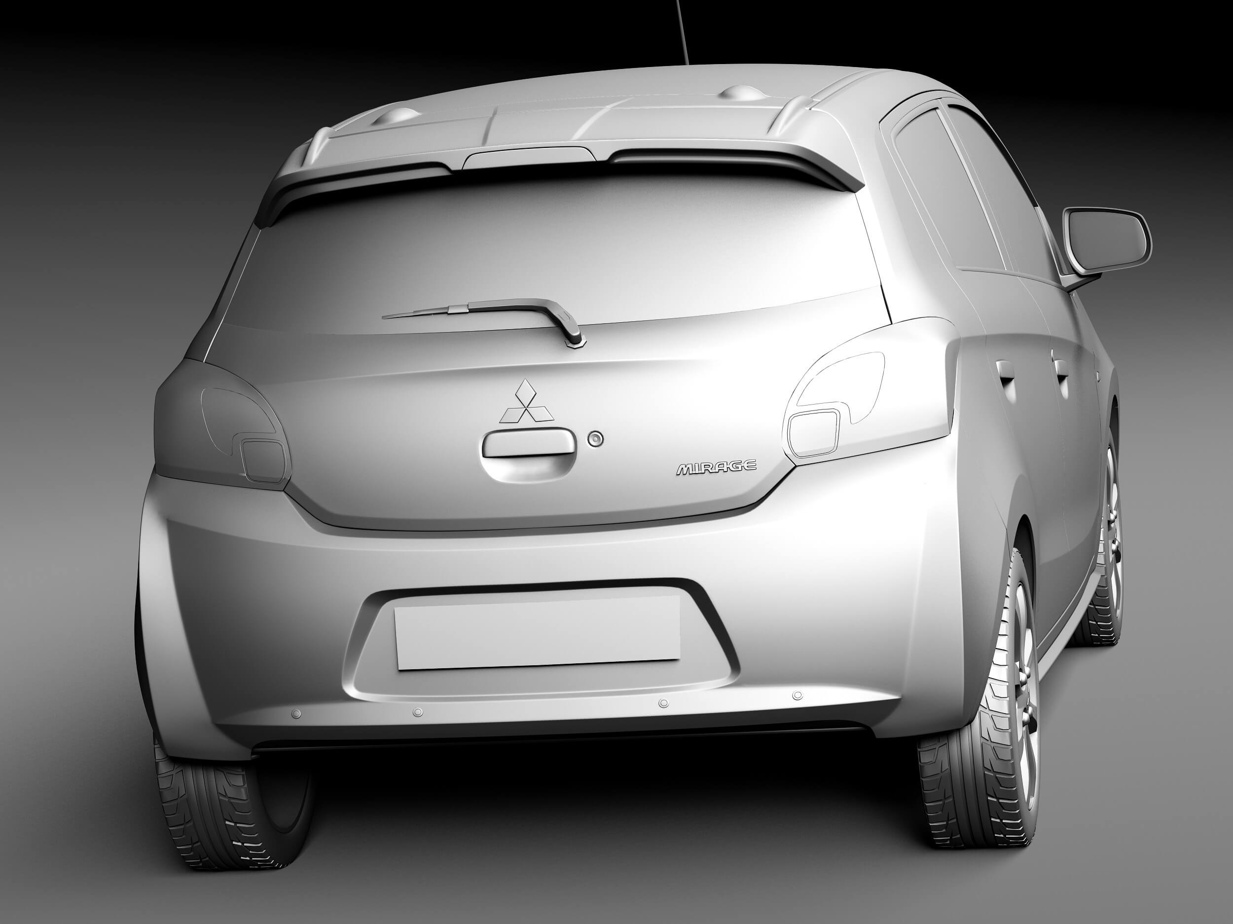 Mitsubishi Mirage 2014 - 3D Model by SQUIR