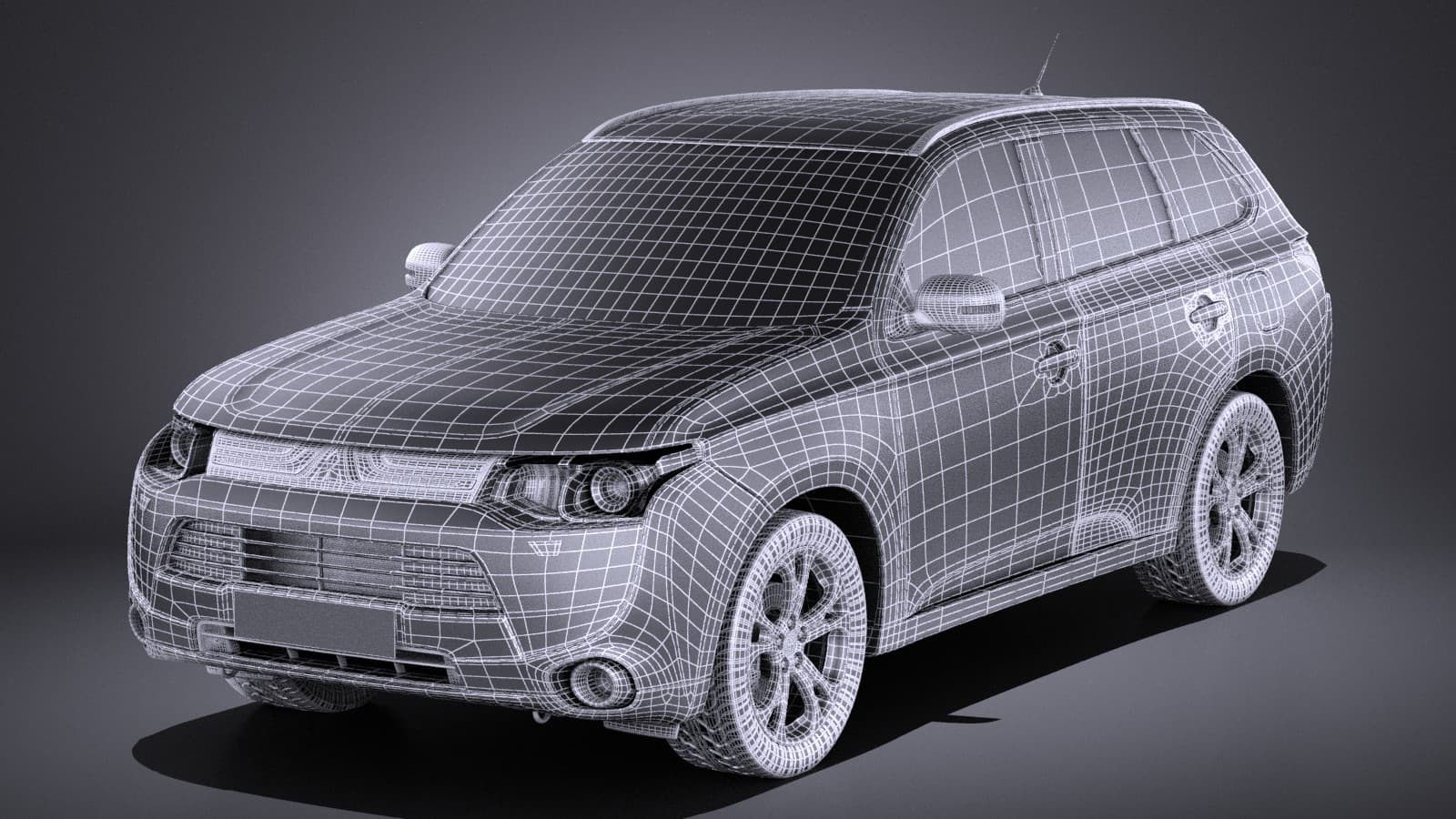 Mitsubishi Outlander 2015 (V-Ray) 3D Model by SQUIR