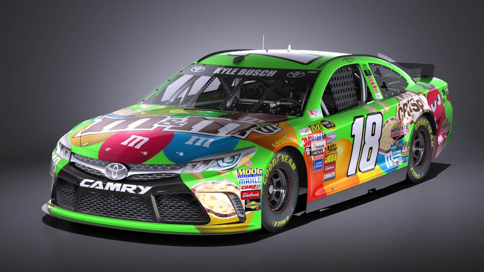 NASCAR Camry M&Ms Kyle Busch 2017 (V-Ray) 3D Model by SQUIR