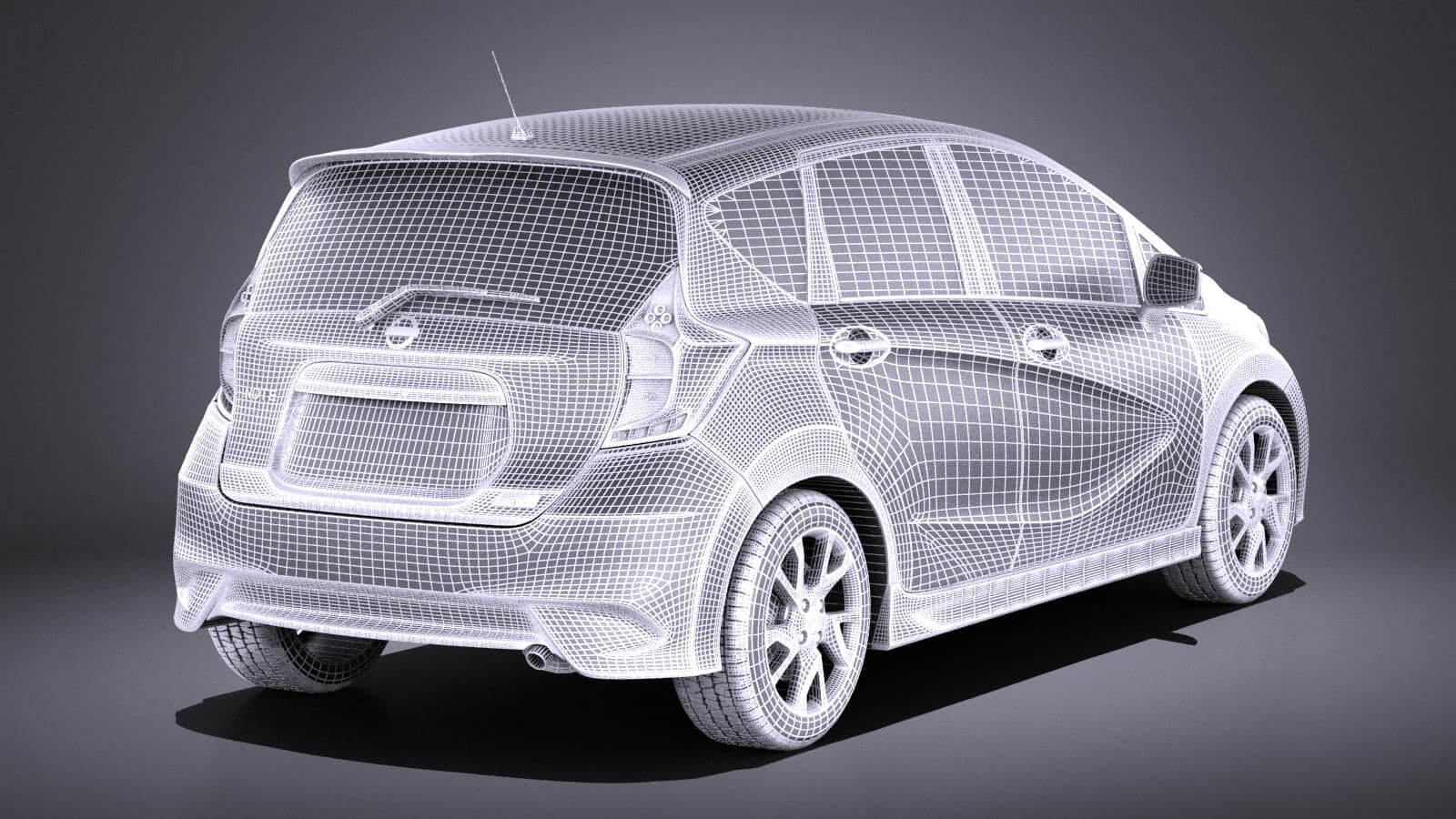 Nissan Note 2016 Euro (V-Ray) 3D Model by SQUIR