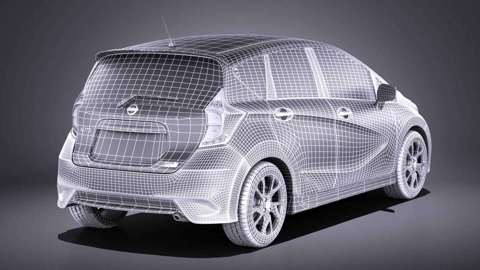 Nissan Note 2016 Euro (V-Ray) 3D Model by SQUIR