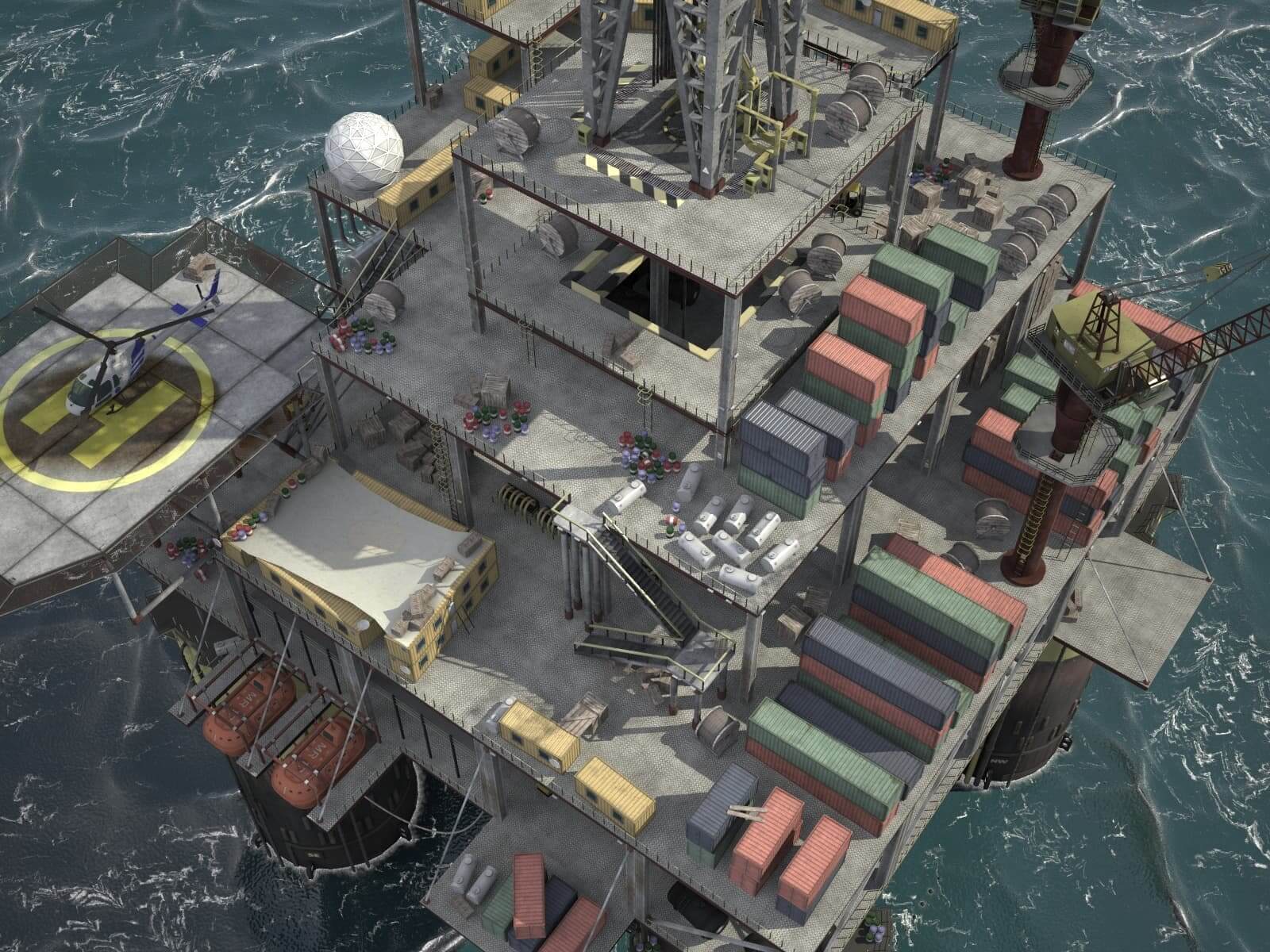 Oil Rig - 3D Model by SQUIR