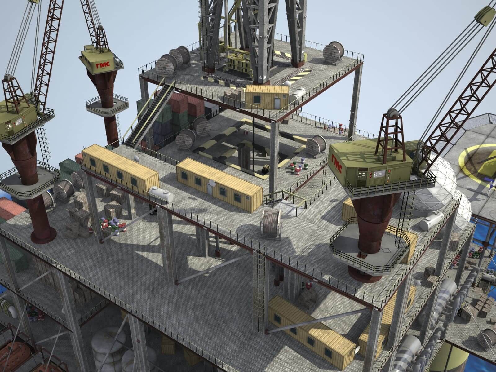 Oil Rig - 3D Model by SQUIR