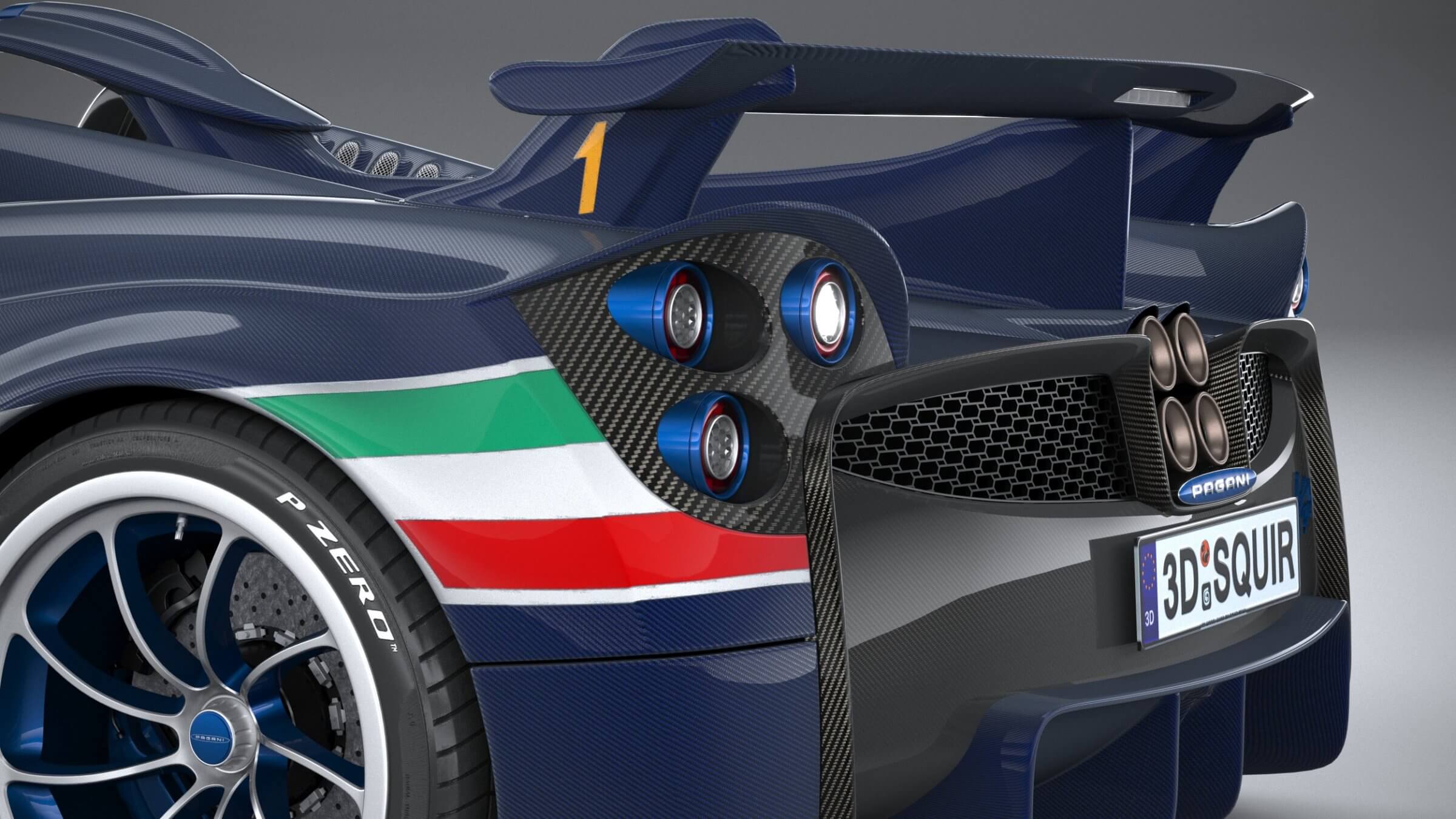 Pagani Huayra Tricolore 2021 - 3D Model by SQUIR