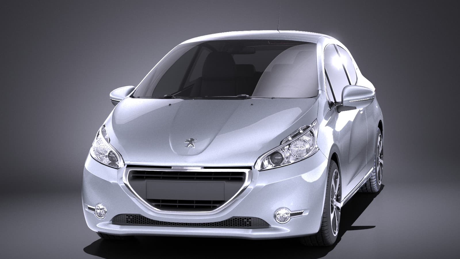 Peugeot 208 3 Door 2014 (V-Ray) 3D Model by SQUIR