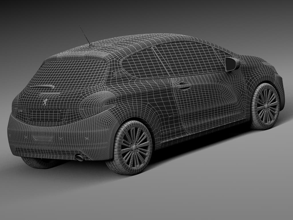 Peugeot 208 3 Door 2016 - 3D Model by SQUIR