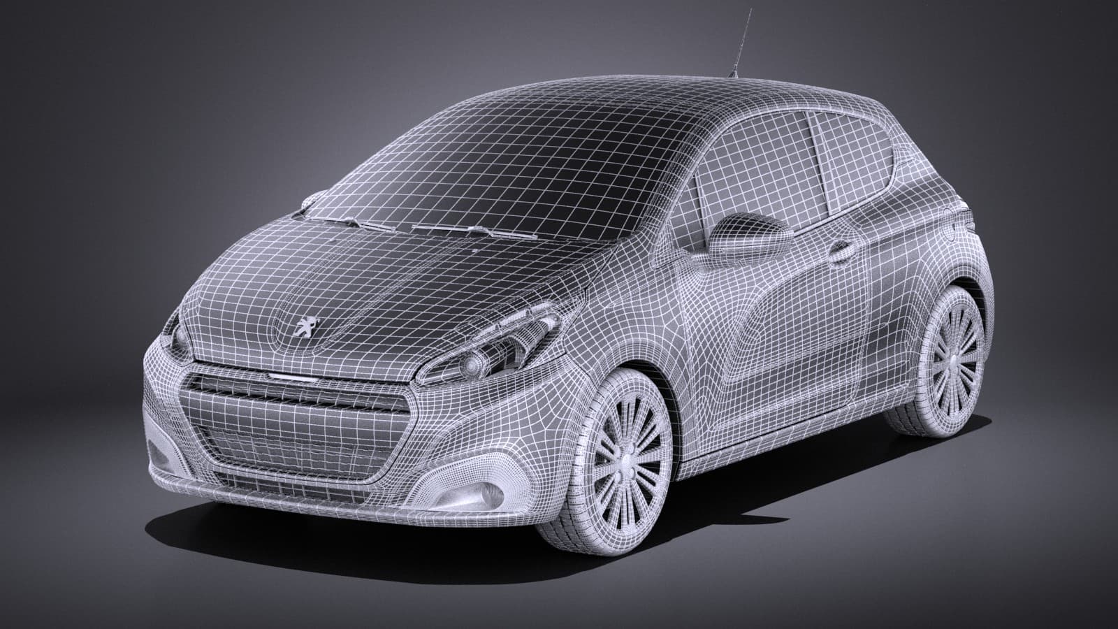 Peugeot 208 3 Door 2018 (V-Ray) 3D Model by SQUIR