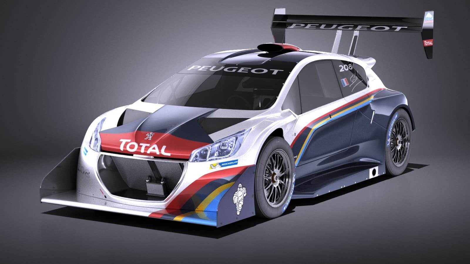 Peugeot 208 T16 Pikes Peak 2013 (V-Ray) 3D Model by SQUIR