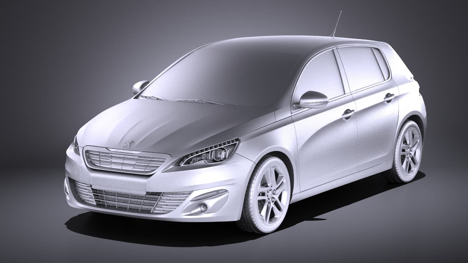 Peugeot 308 2017 (V-Ray) 3D Model by SQUIR