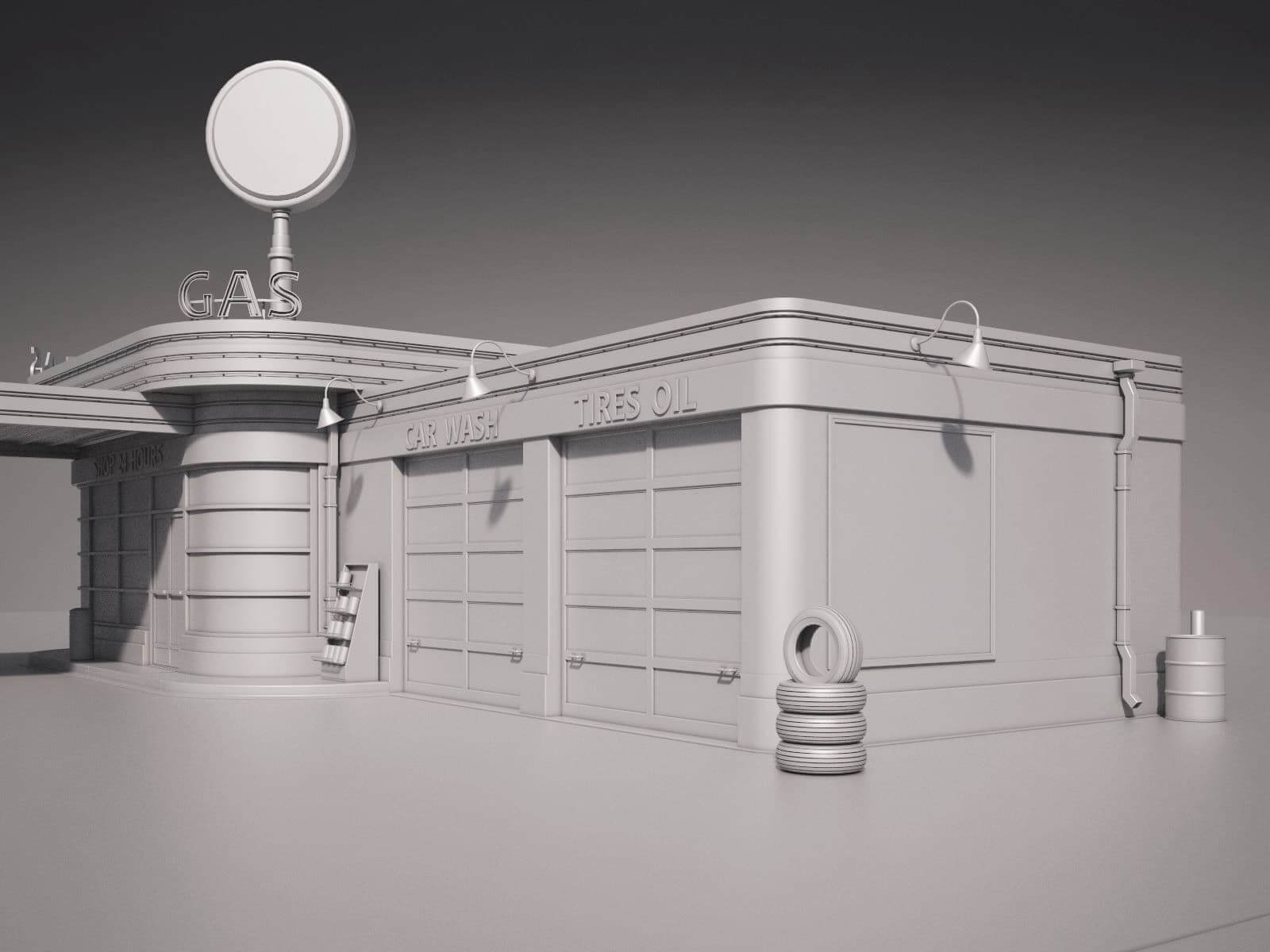 Route 66 Gas Station - 3D Model by SQUIR