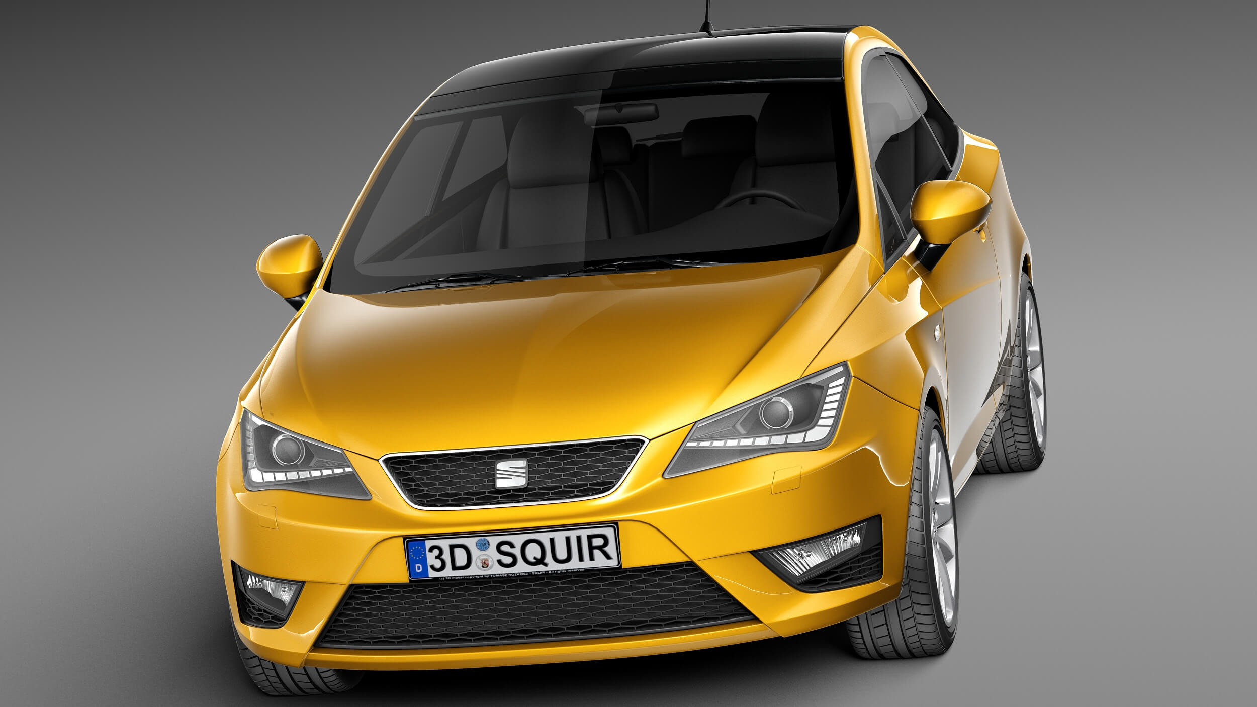 Seat Ibiza 3-Door 2013 3D Model by SQUIR