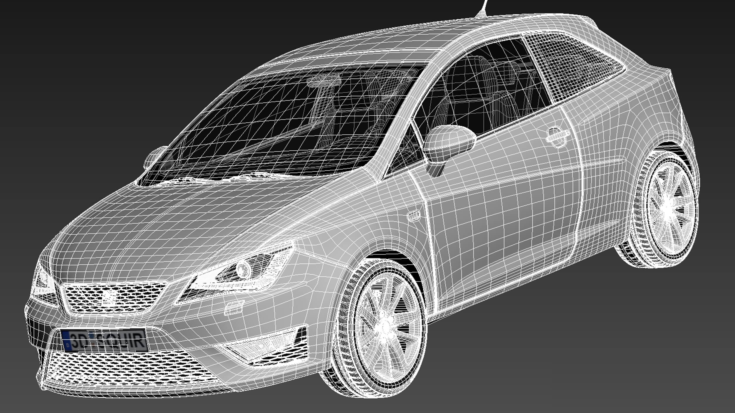 Seat Ibiza 3-Door 2013 3D Model by SQUIR