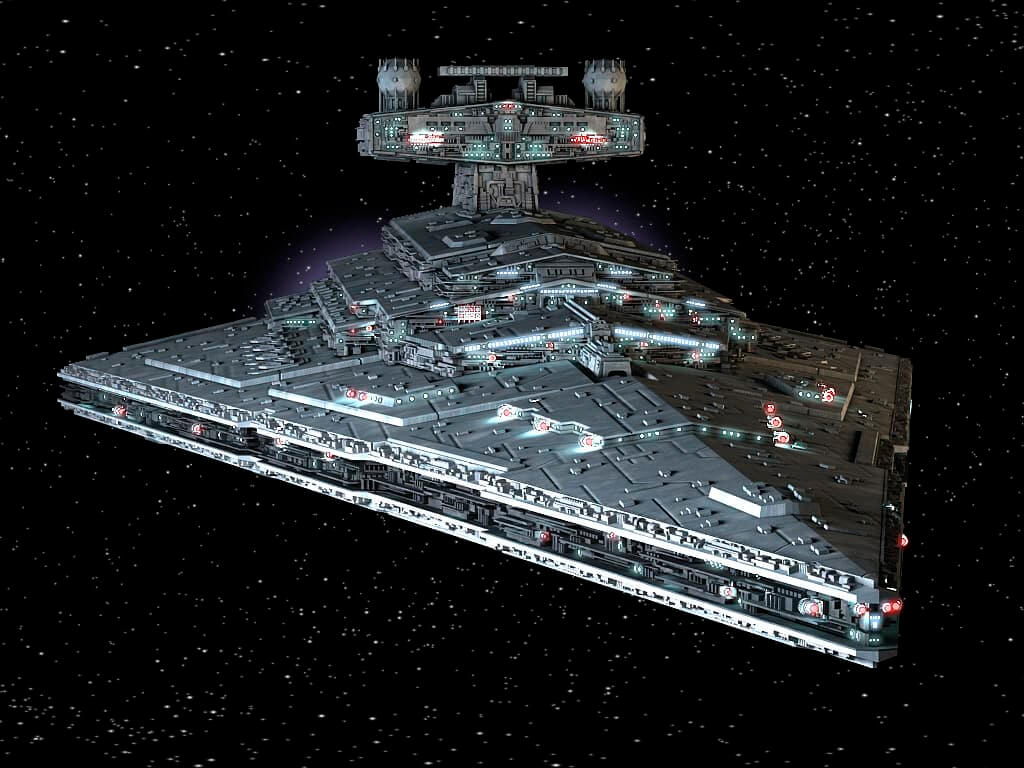 Star Wars Star Destroyer (with lights) - 3D Model by SQUIR