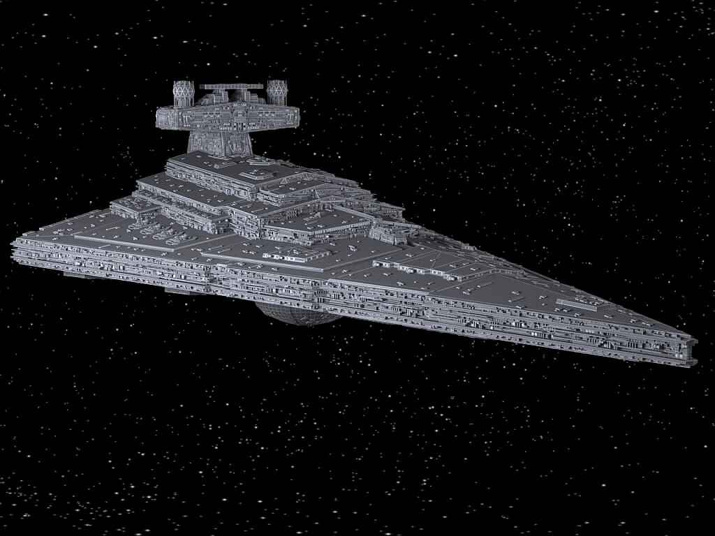Star Wars Star Destroyer (with lights) - 3D Model by SQUIR