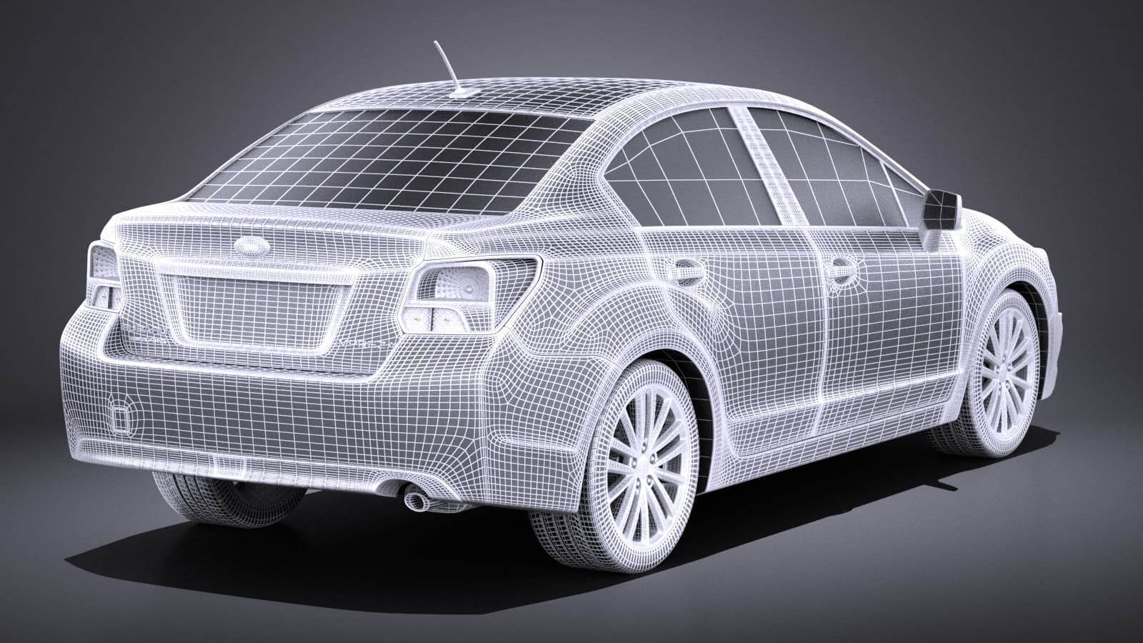 Subaru Impreza 2013 Sedan (V-Ray) 3D Model by SQUIR