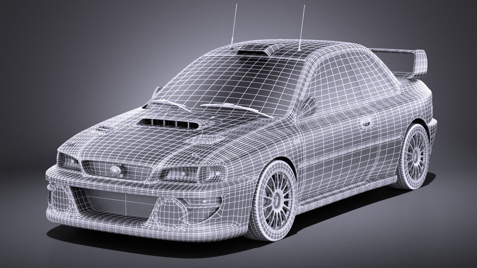 Subaru Impreza STI 22B WRC (V-Ray) 3D Model by SQUIR