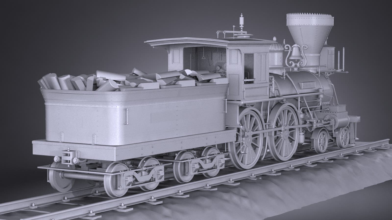 The General 4-4-0 Steam Locomotive 3D Model by SQUIR