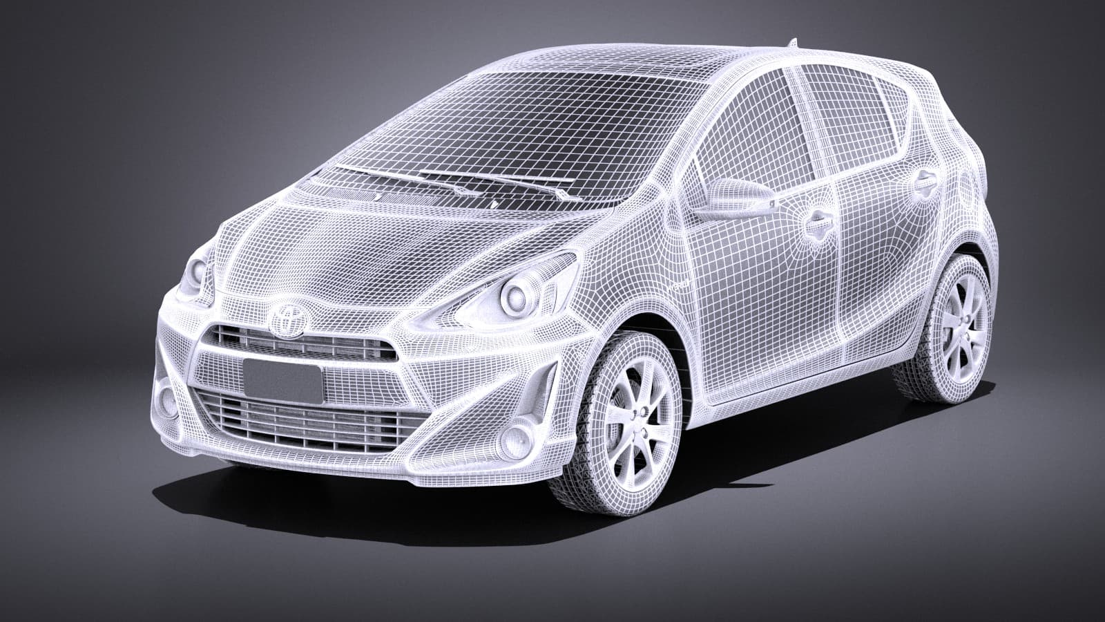 Toyota Prius C 2016 (V-Ray) 3D Model by SQUIR