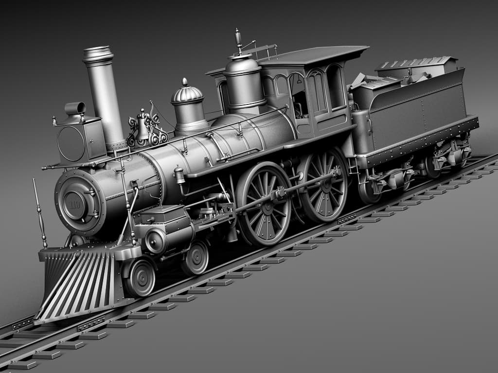Union Pacific 119 Steam Train 1868 - 3D Model by SQUIR