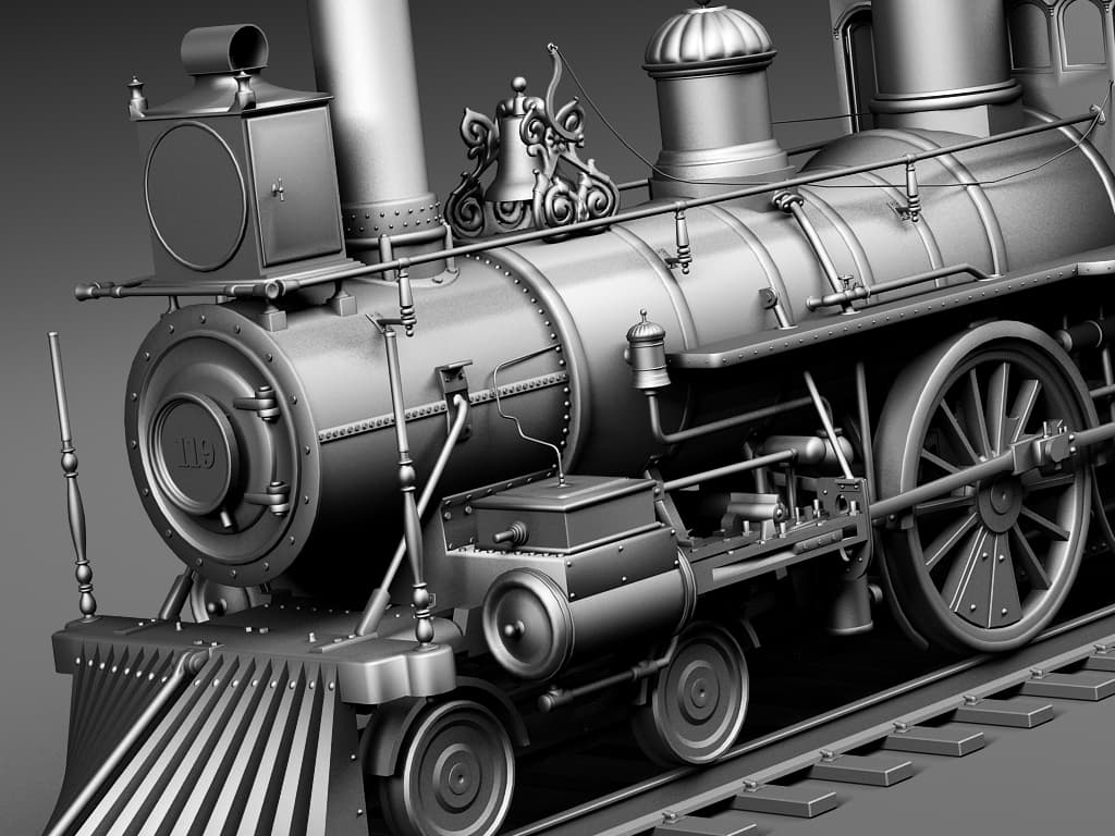 Union Pacific 119 Steam Train 1868 - 3D Model by SQUIR