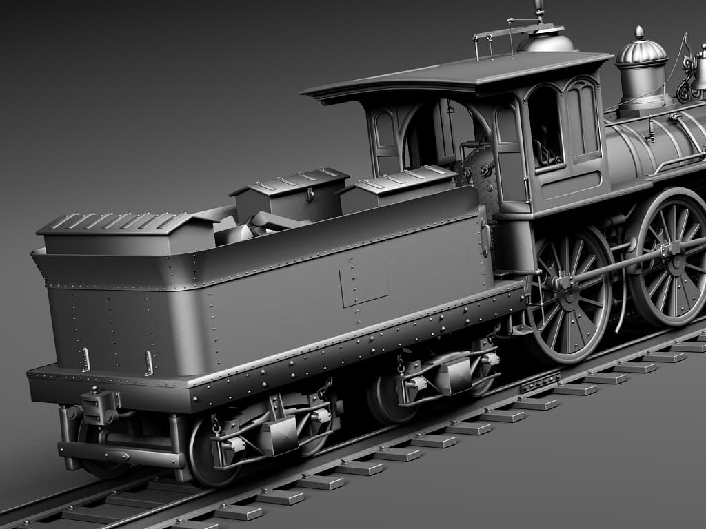 Union Pacific 119 Steam Train 1868 - 3D Model by SQUIR