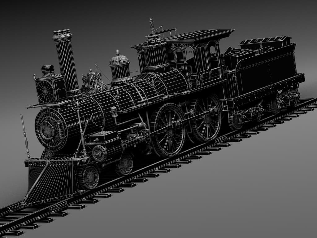 Union Pacific 119 Steam Train 1868 - 3D Model by SQUIR