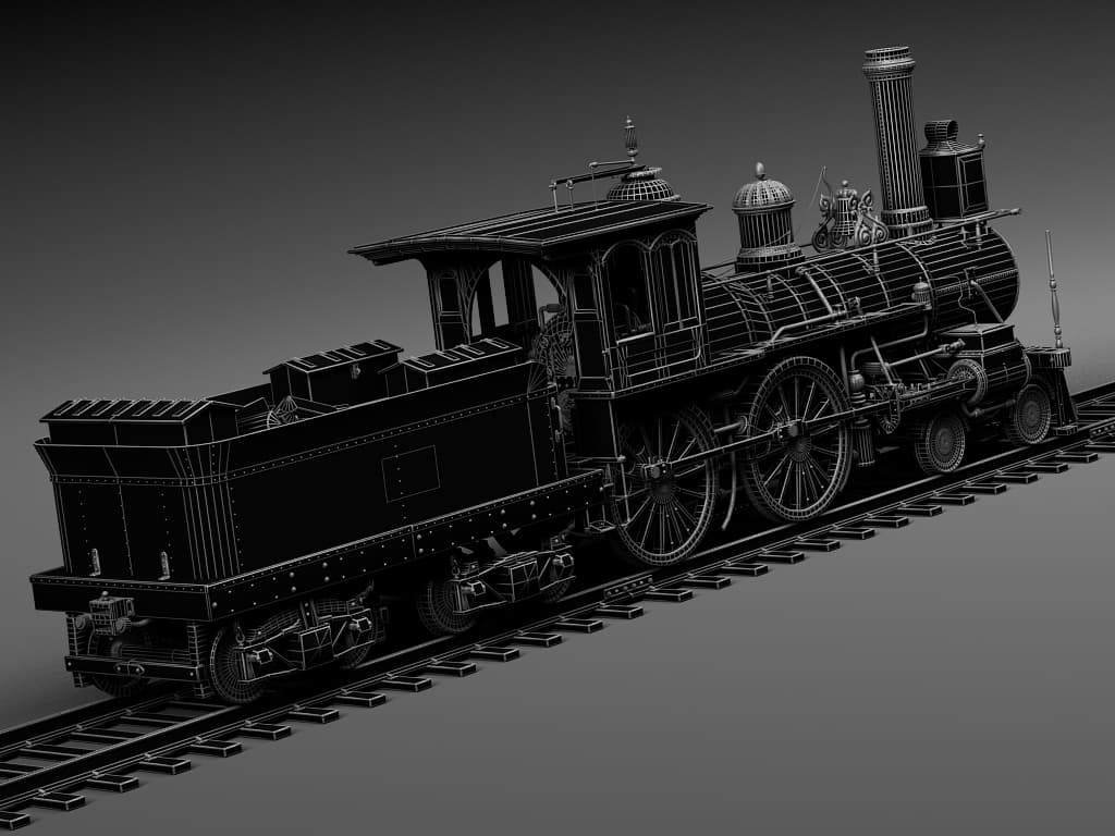 Union Pacific 119 Steam Train 1868 - 3D Model by SQUIR