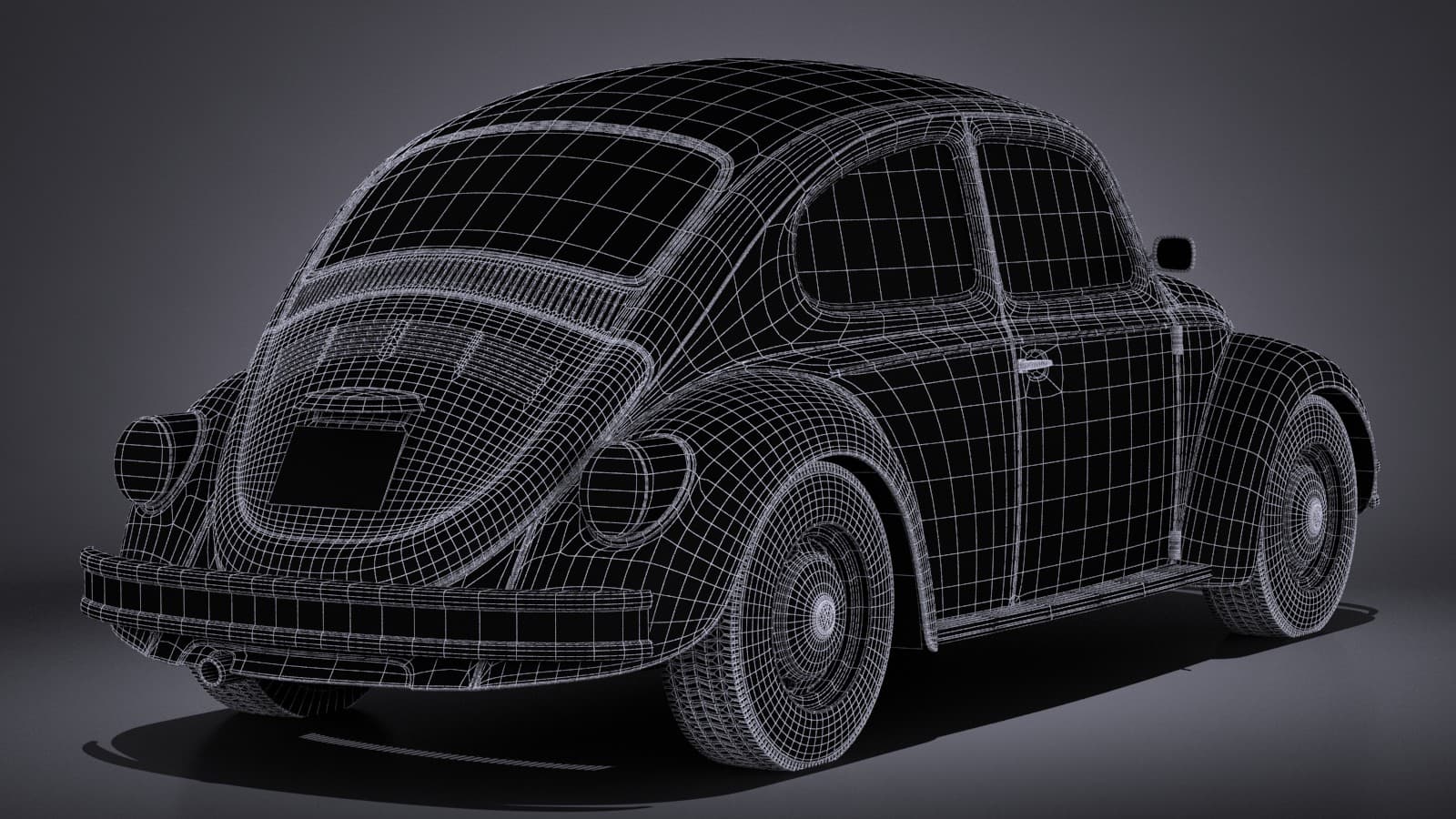Volkswagen Beetle 1980 (V-Ray) 3D Model by SQUIR