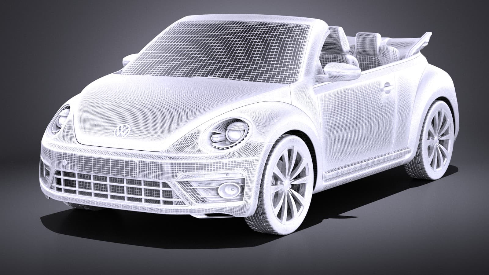 Volkswagen Beetle Convertible R-line 2015 (V-Ray) 3D Model by SQUIR
