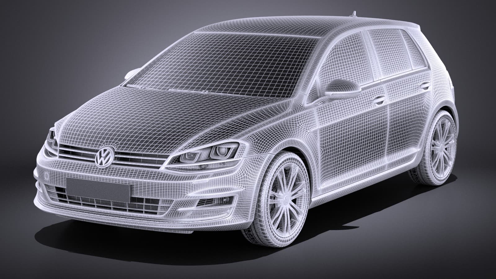 Volkswagen Golf 7 2016 5-Door 3D Model by SQUIR