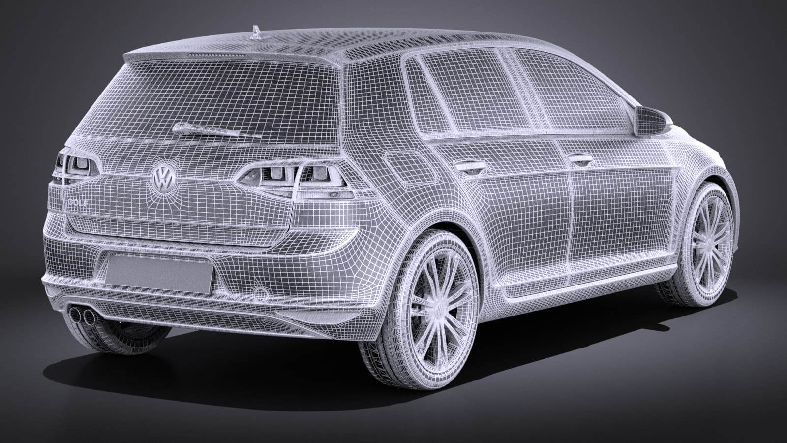 Volkswagen Golf 7 2016 5-Door 3D Model by SQUIR