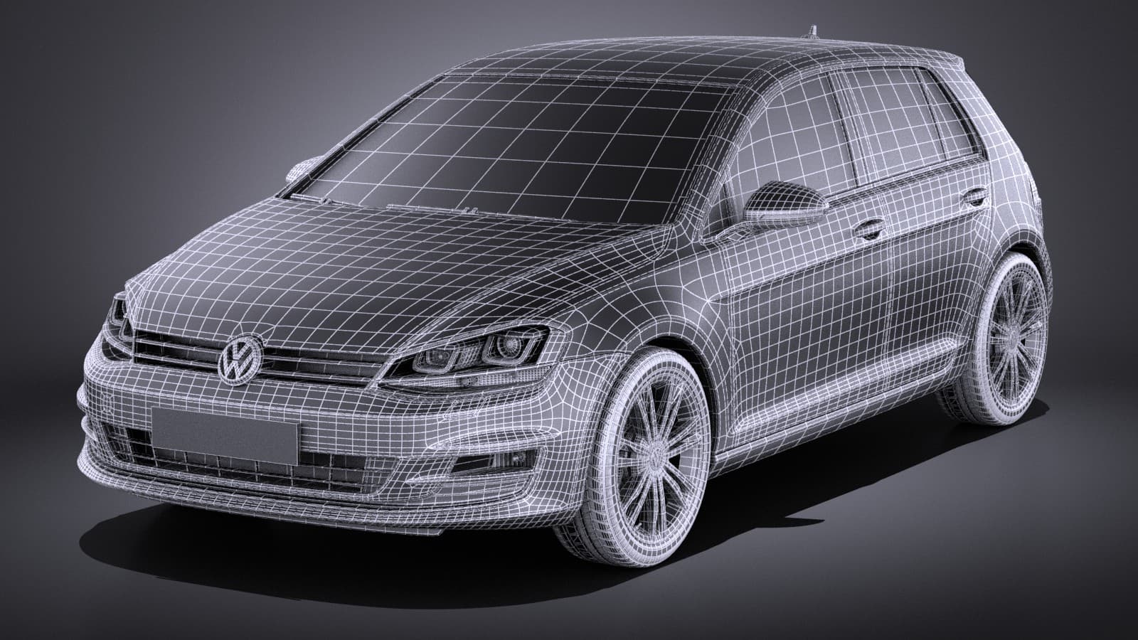 Volkswagen Golf 7 2016 5-Door 3D Model by SQUIR